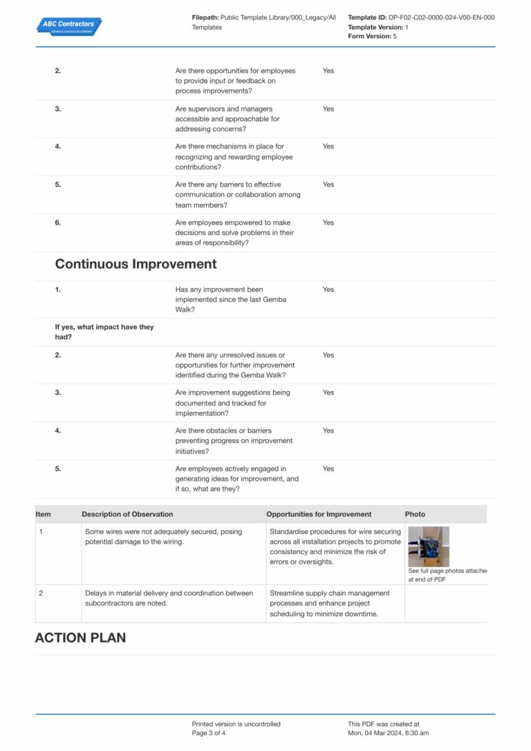 Gemba Walk Checklist Template: Better than PDF/Excel