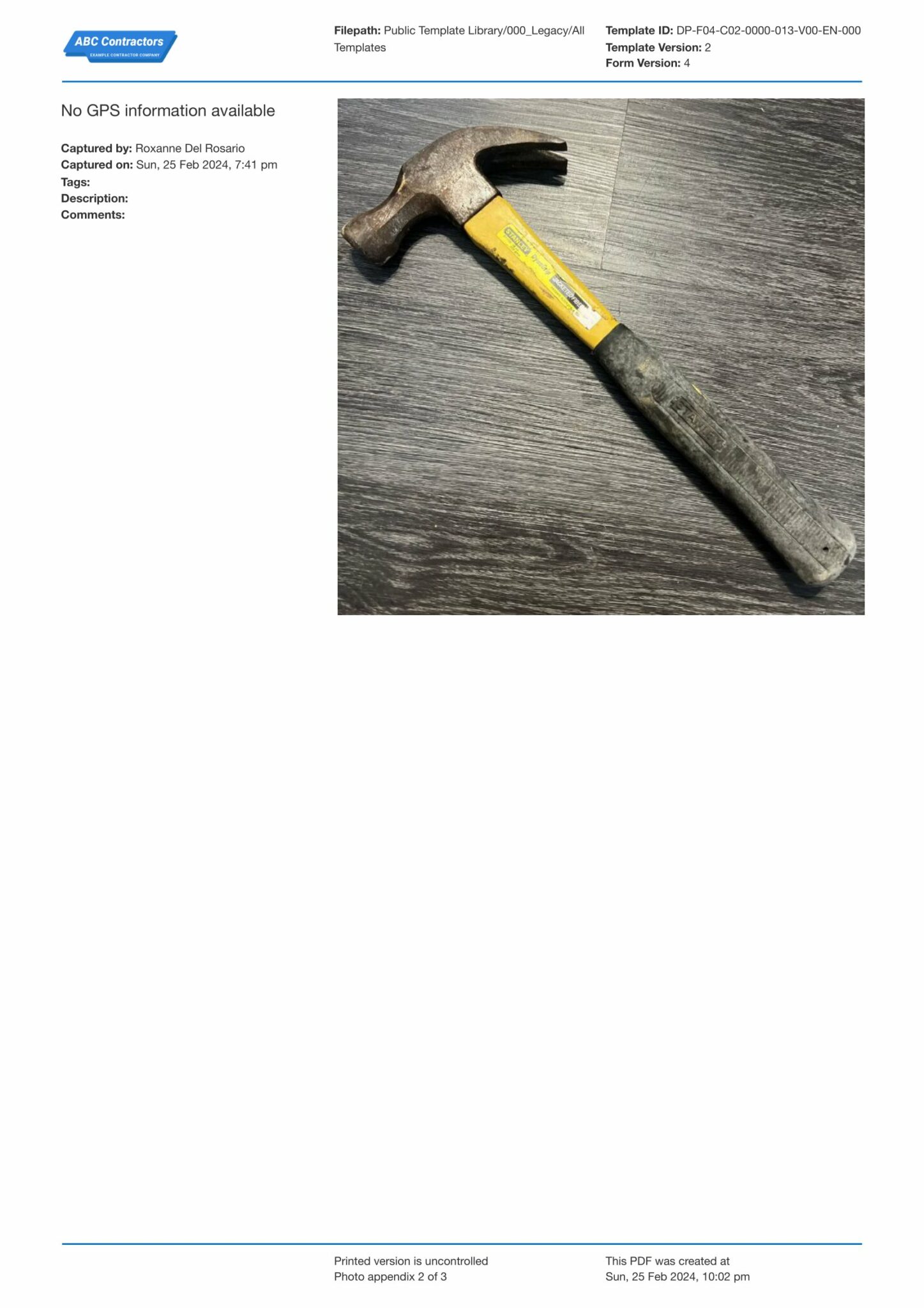 Hand Tool Inspection Checklist template: use the free template