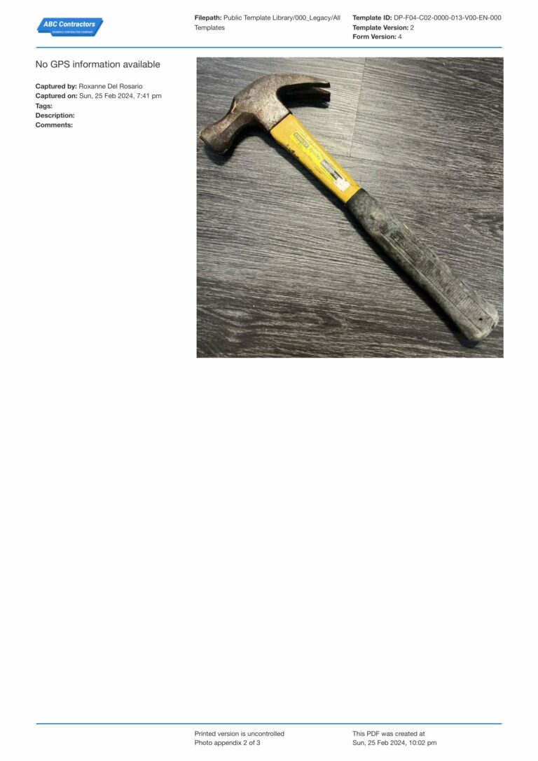 Hand Tool Inspection Checklist template: use the free template