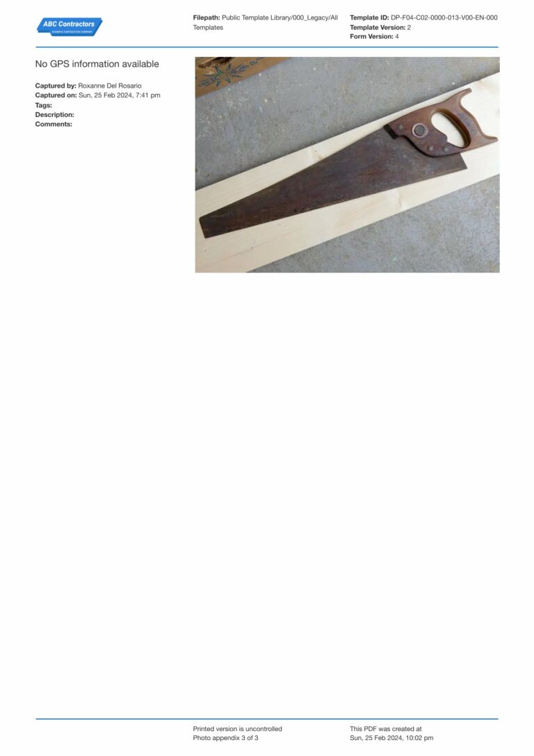 Hand Tool Inspection Checklist template: use the free template