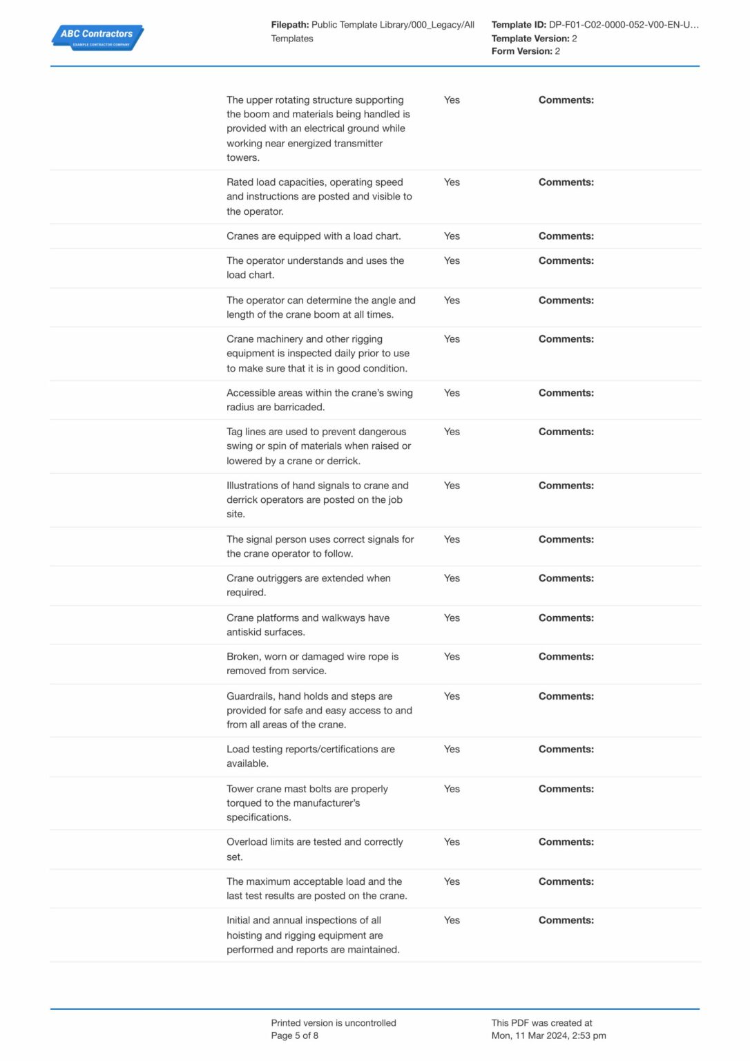 OSHA Safety Walkthrough Checklist Template: Free to download