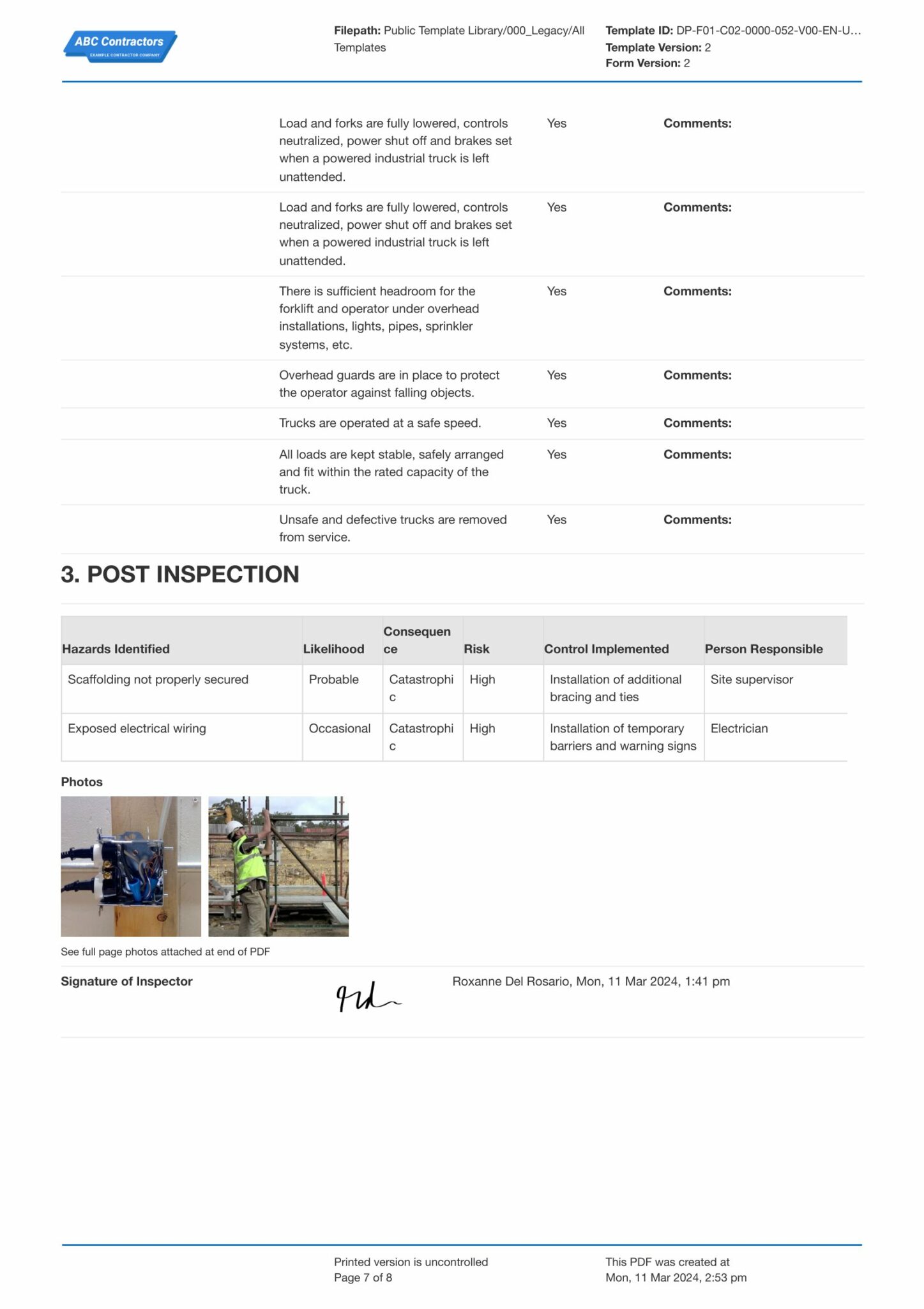 OSHA Safety Walkthrough Checklist Template: Free to download