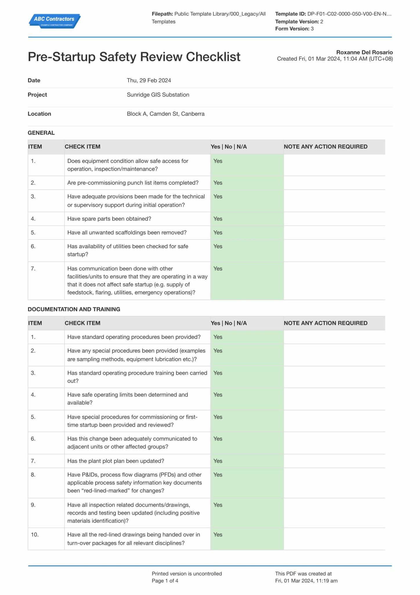 Pre-Startup Safety Review Procedure: Requirements Explained