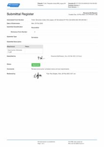 Submittal Log Example: Ensure your log is well-documented