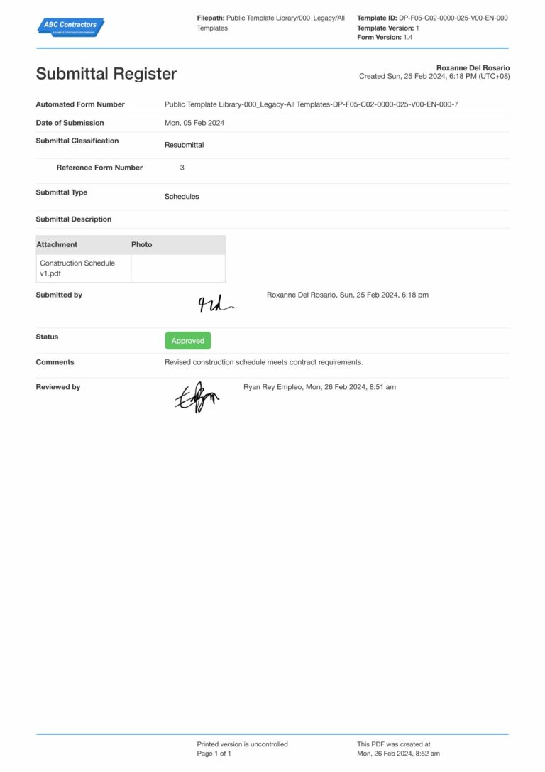 Submittal Log Template: Smarter than Excel