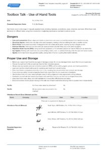 Hazards From Improper Use of Hand Tools Causes