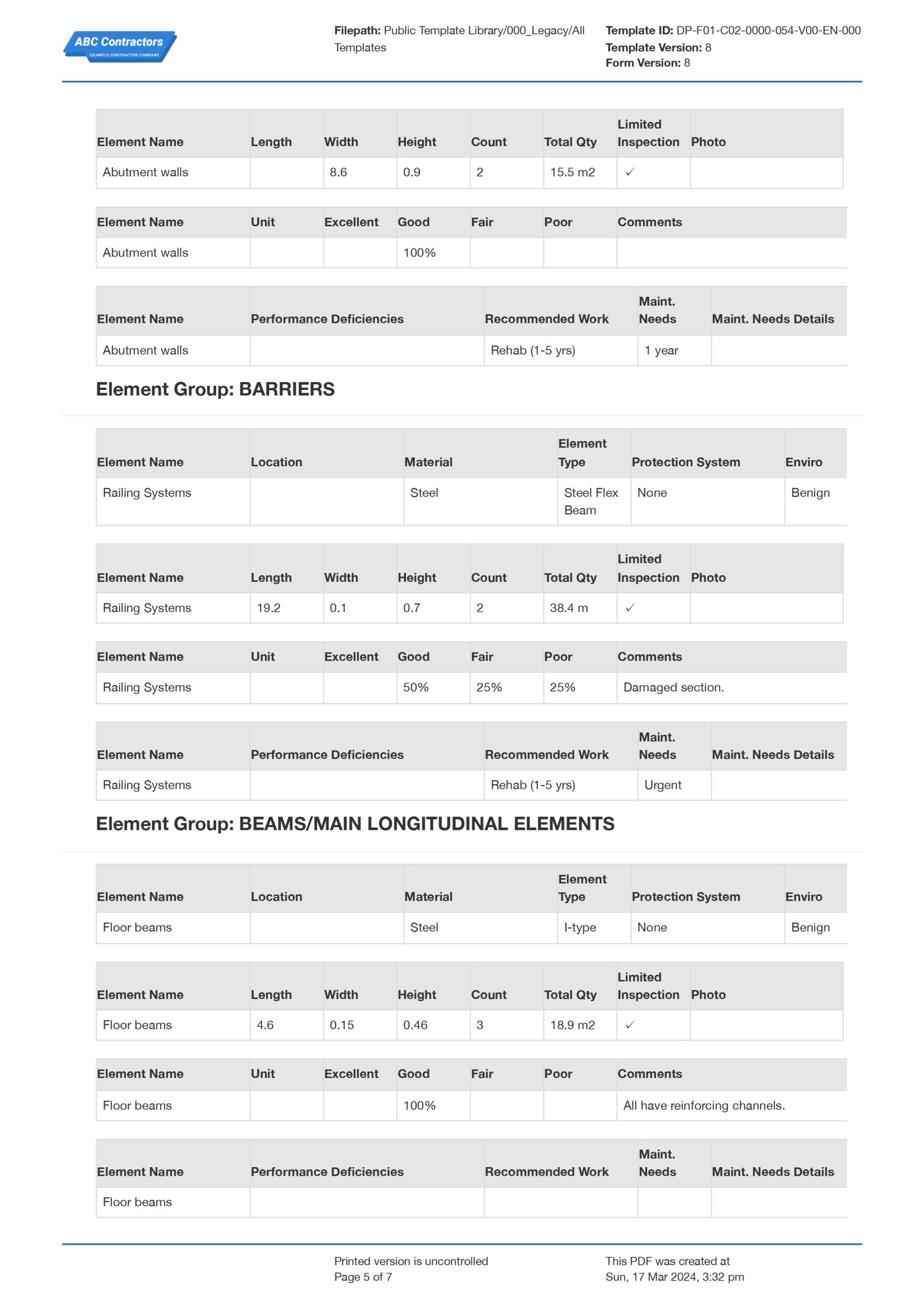 bridge construction report