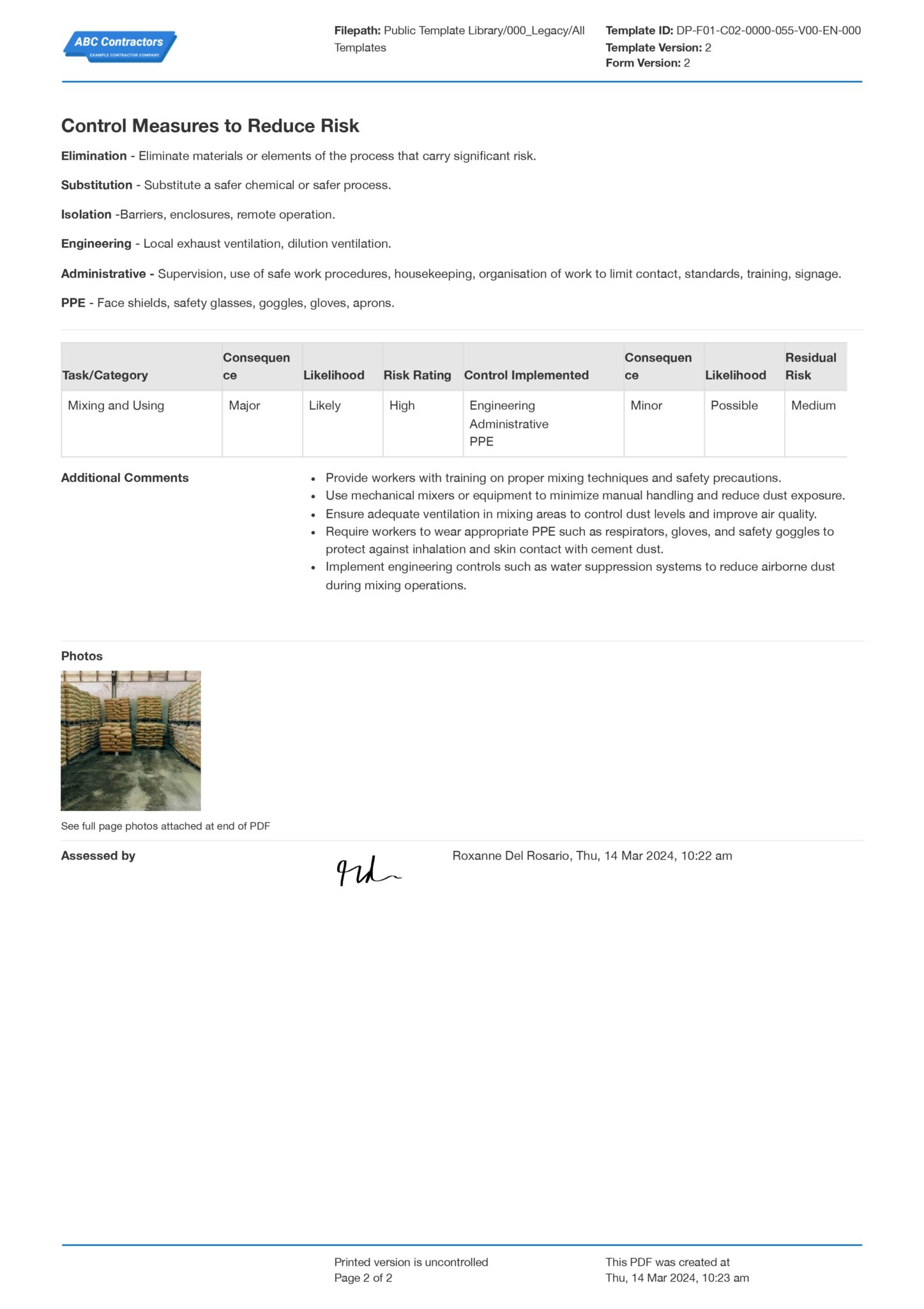 Chemical Risk Assessment Example: Follow this detailed example