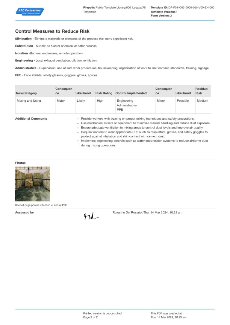 Chemical Risk Assessment Form Template: Smarter than Excel