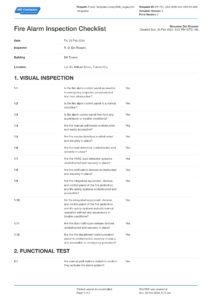 Fire Alarm System Inspection Checklist Template: Free download