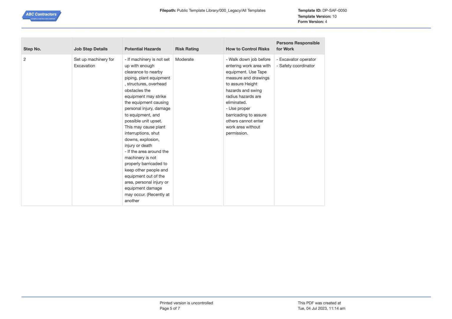 Job Safety Analysis (JSA) Template: Free and editable template