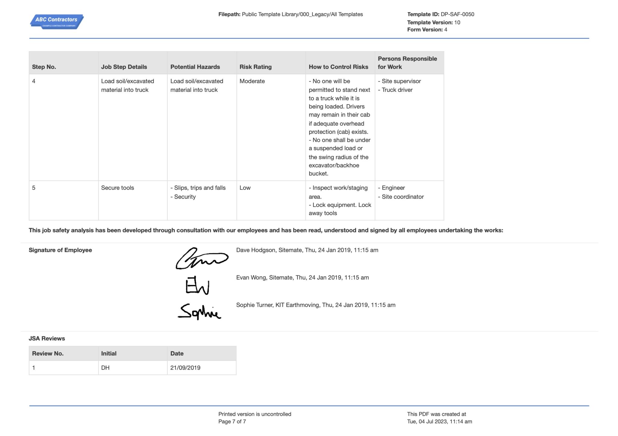 JSA examples: Use or copy these job safety analysis examples