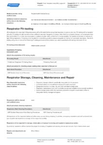 OSHA Respiratory Protection Program & Plan Template