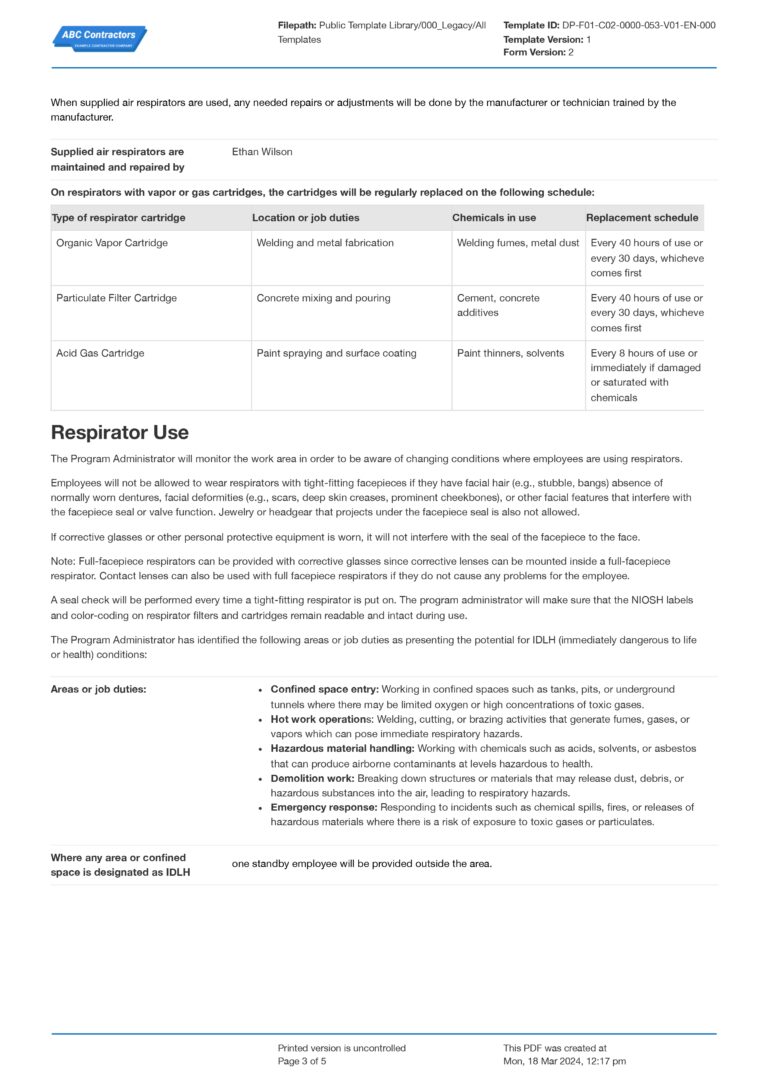OSHA Requirements for Respiratory Protection