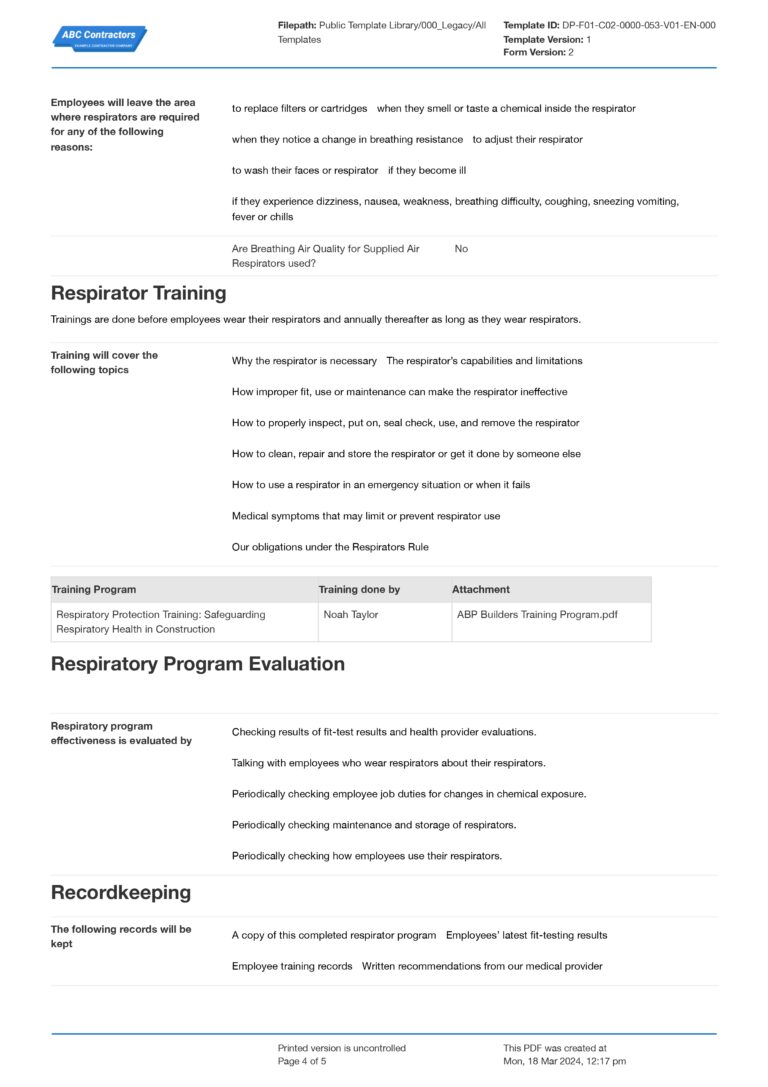 OSHA Requirements for Respiratory Protection
