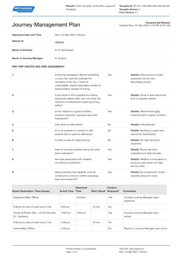 What is a Journey Management Plan?