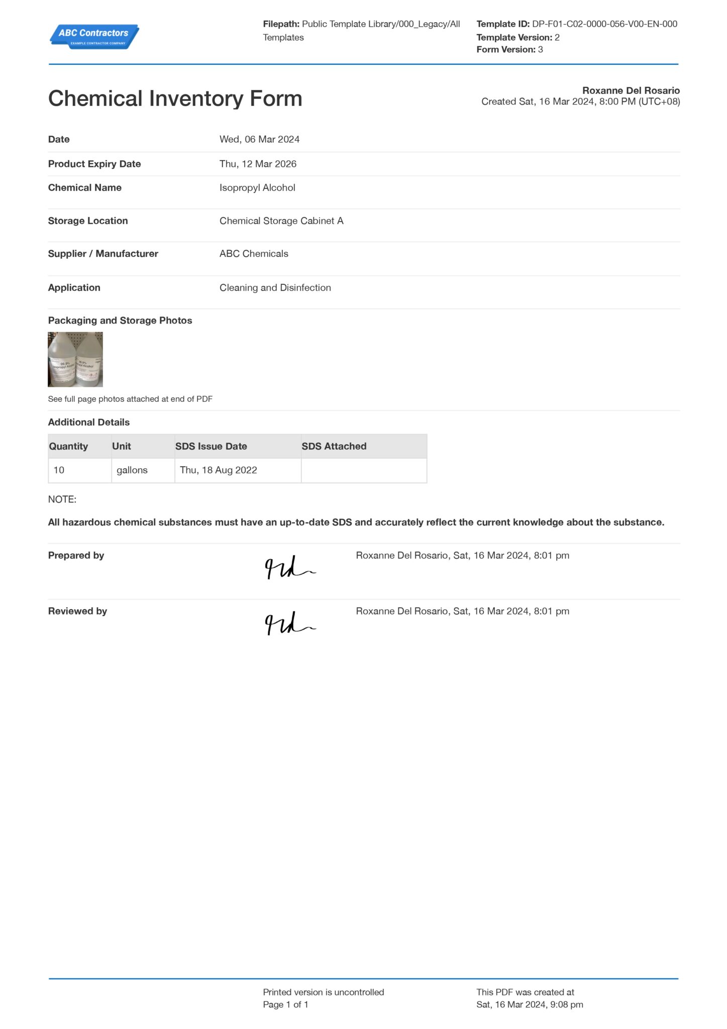 Chemical Inventory Template: Better Than Excel or Word