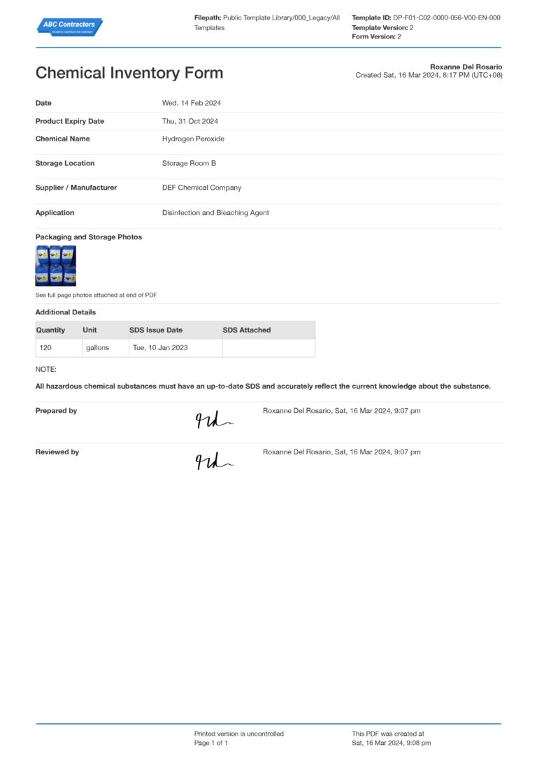 Chemical Inventory Template: Better Than Excel or Word
