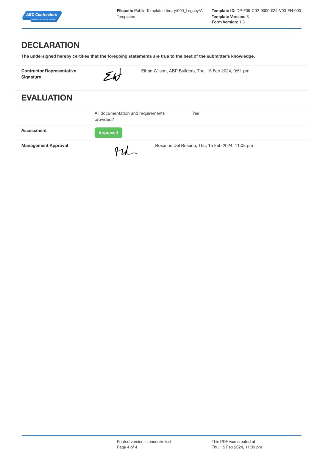 Contractor Pre-Qualification Checklist Template: Free Form