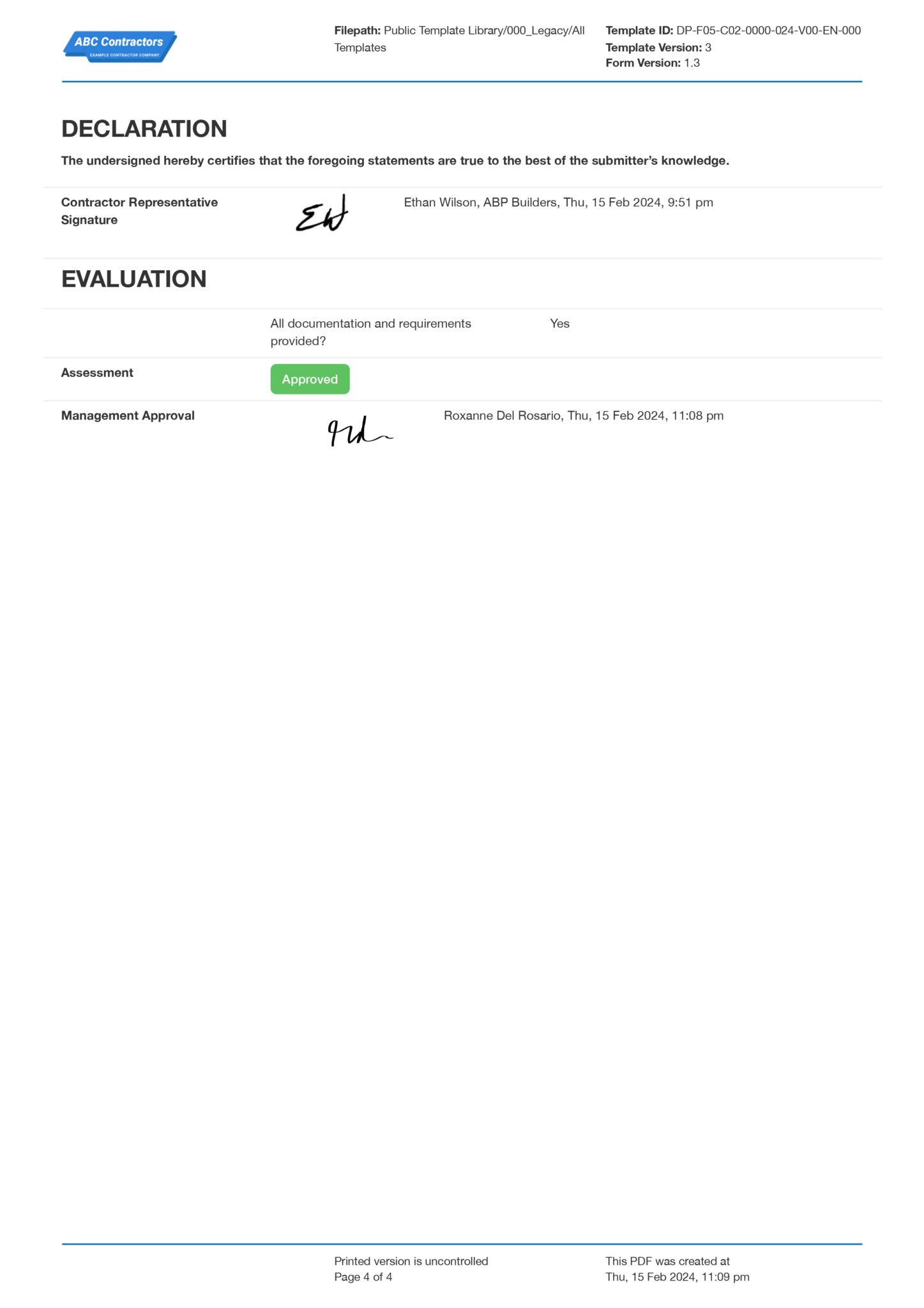Contractor Pre-Qualification Checklist Template: Free Form