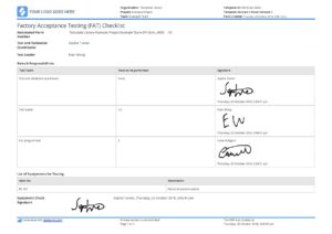 Factory Acceptance Test Procedure: Best Practice Procedures