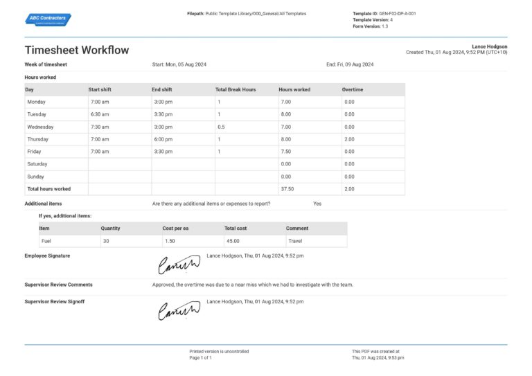 Free Construction Timesheet template [Better than excel and PDF]