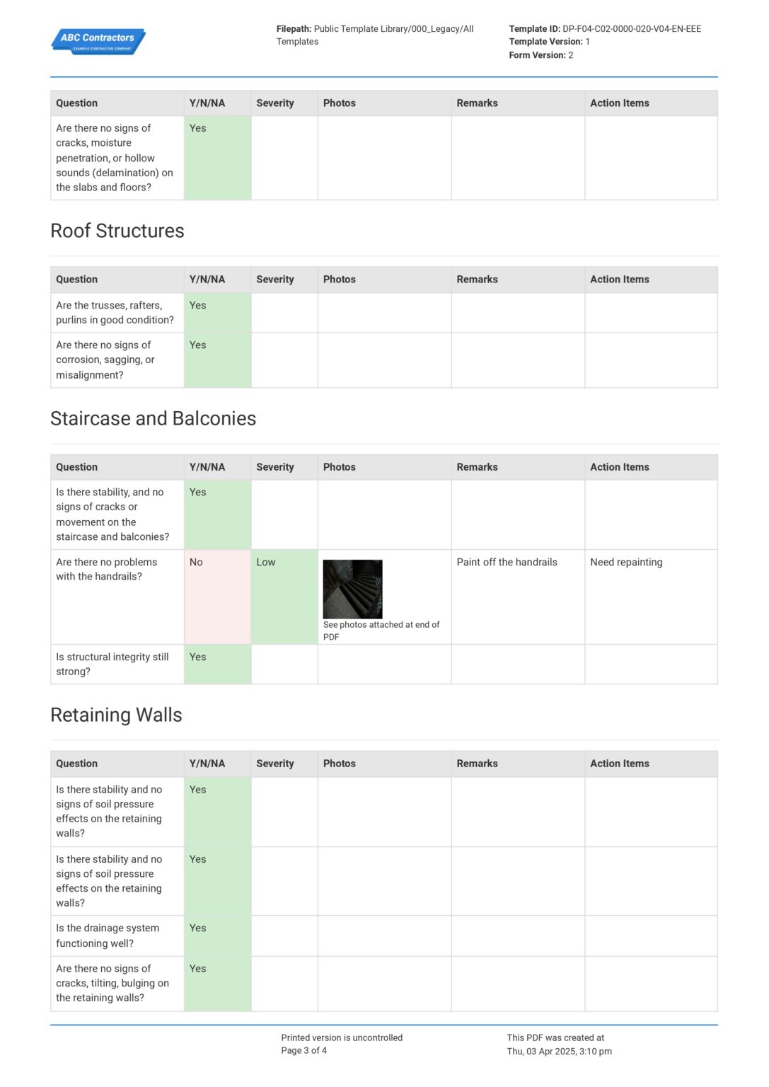 Structural Integrity Report Template, PDF Form, and Details
