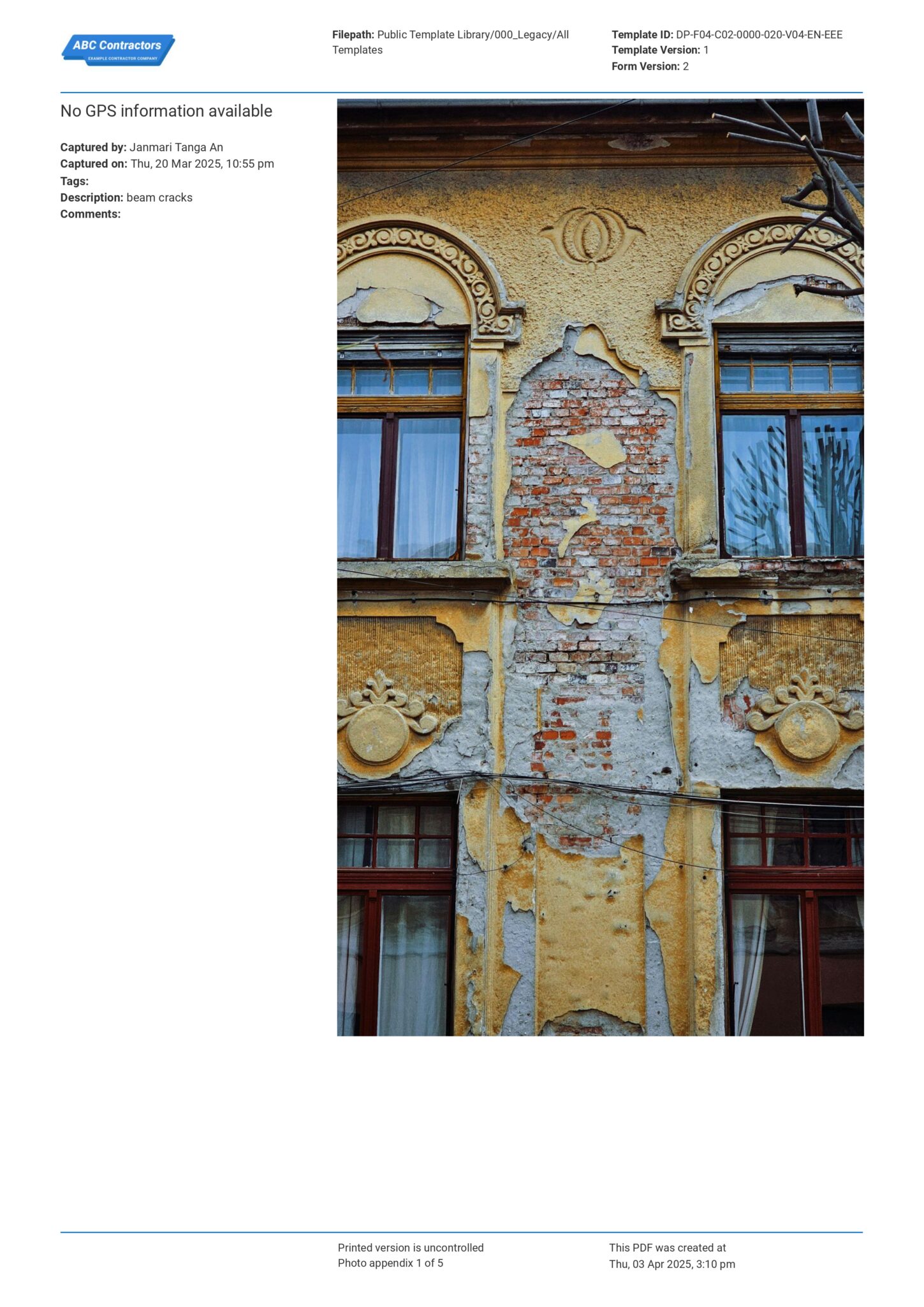 Structural Integrity Report Template, PDF Form, and Details