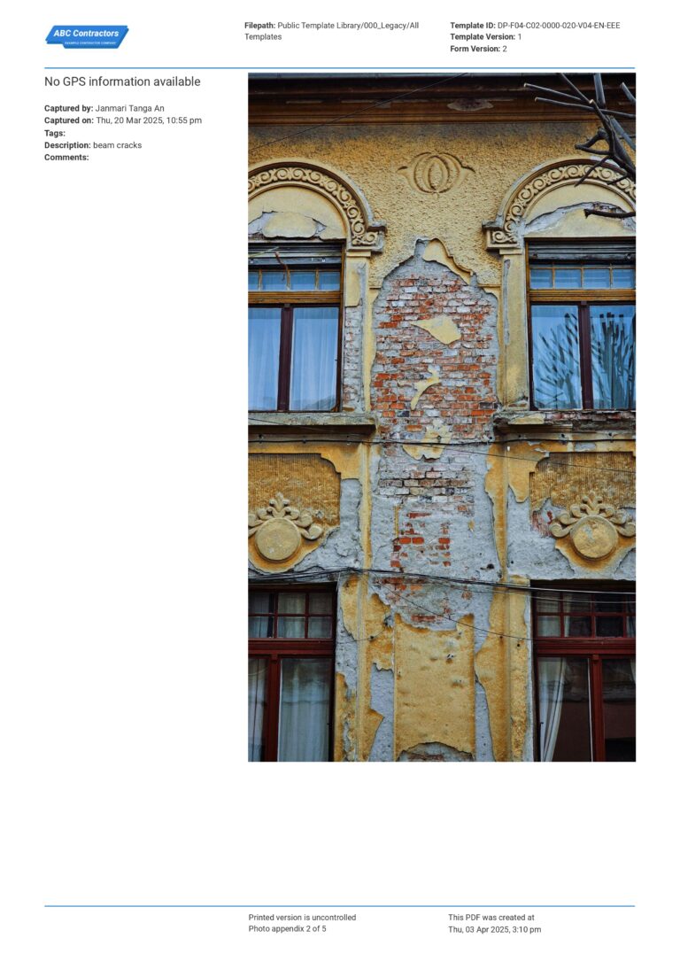 Structural Integrity Report Template, PDF Form, and Details