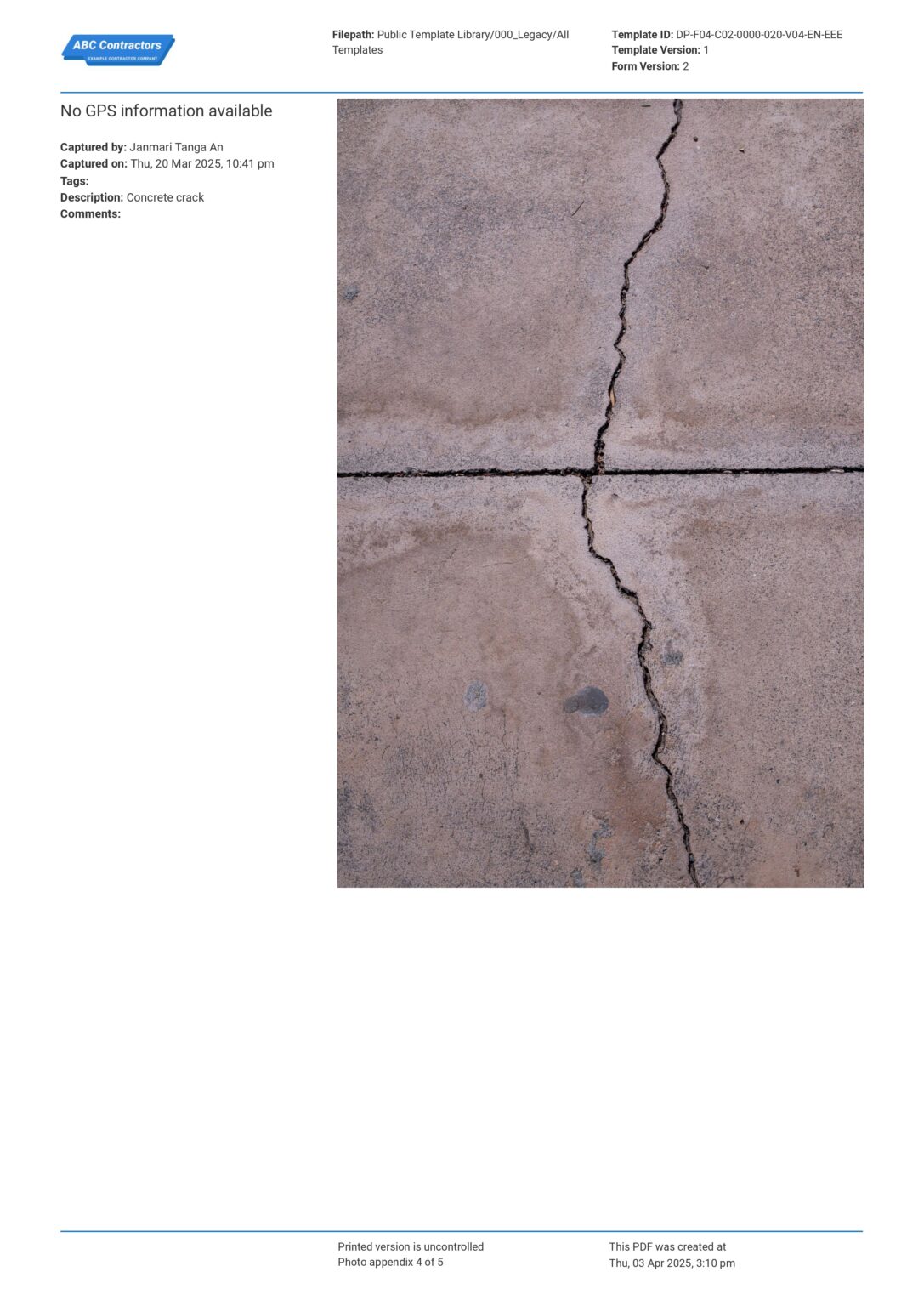 Structural Integrity Report Template, PDF Form, and Details