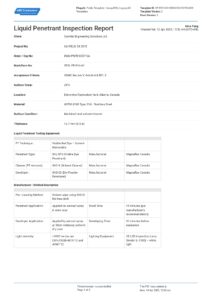 Liquid Penetrant Inspection Report Template: Free and Editable