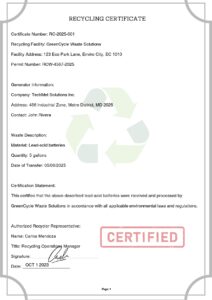 Contaminated Waste Disposal Log Template for Hazardous Waste