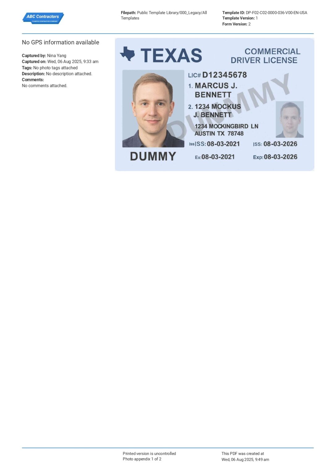 DOT Inspection Checklist Template Free PDF Truck Requirements