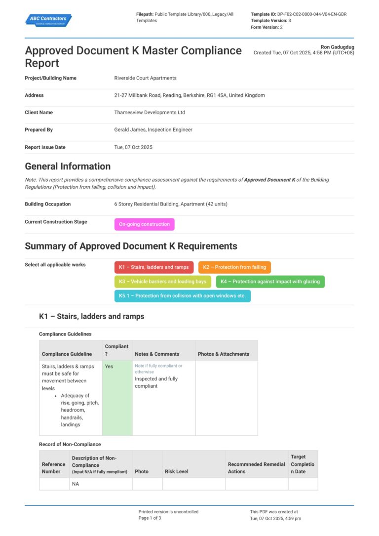 Approved Document K Building Regulations: Compliance Guide