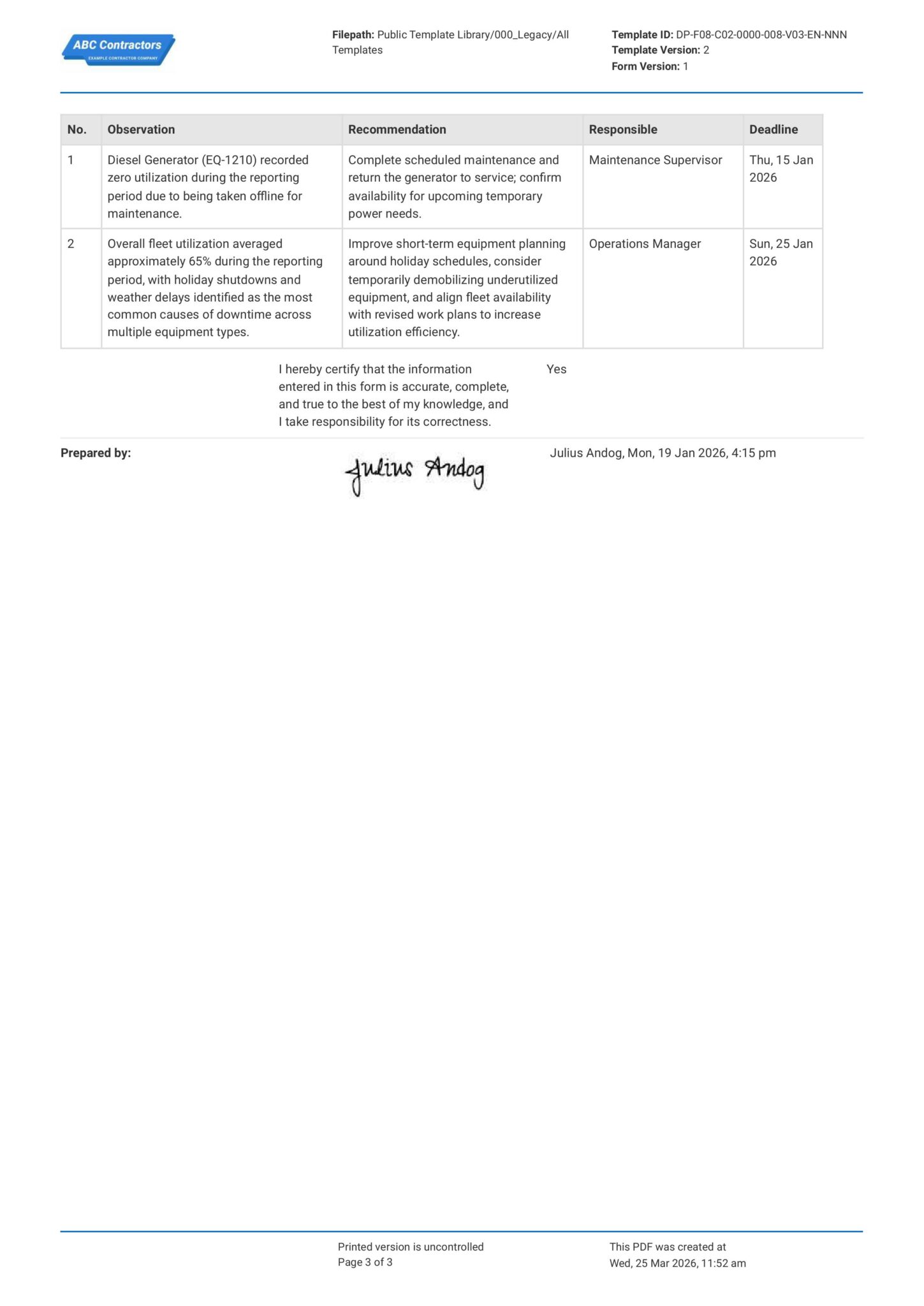 Equipment Utilization Report Template & Guide | Sitemate